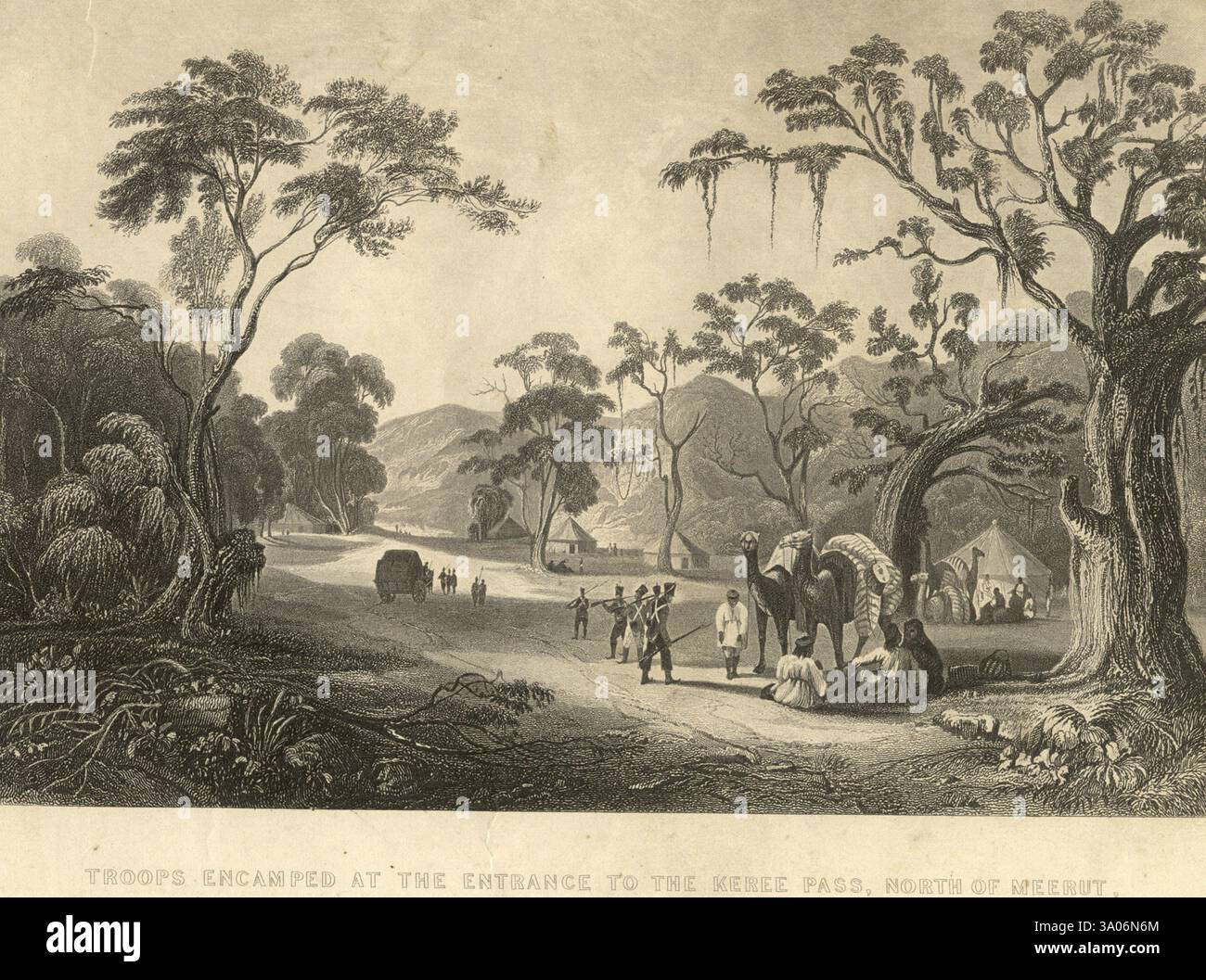 Military and munity mutiny views troops encamped at the entrance to the ...