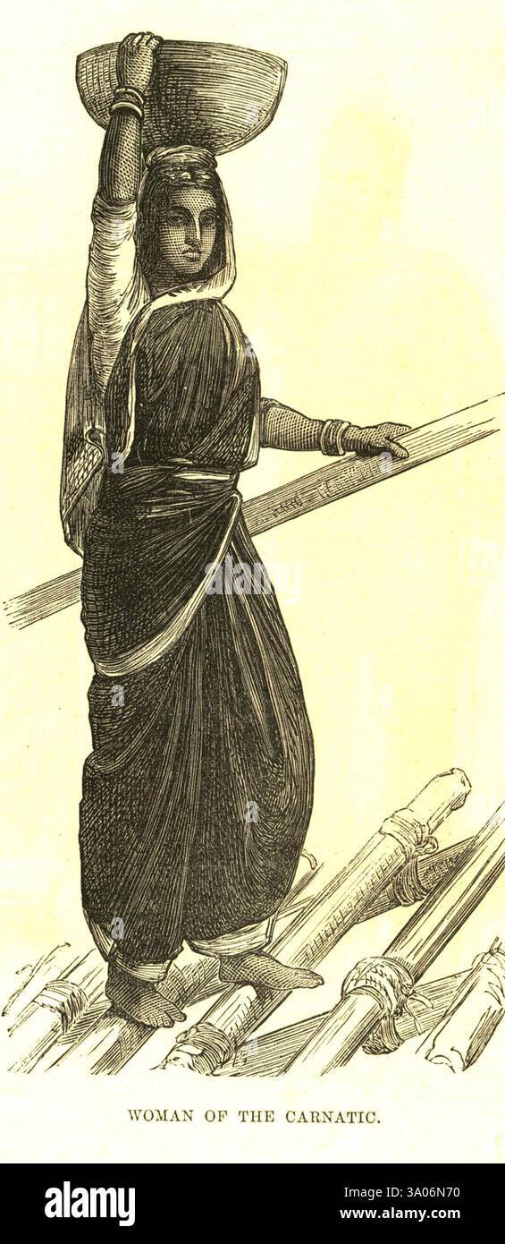 Lithographic portraits Woman of the Carnatic ILN 25 March 1876, India ...