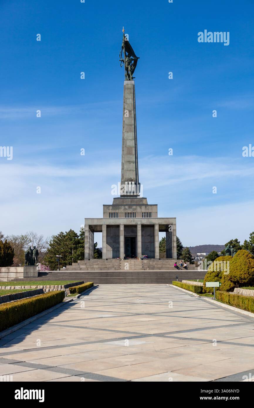 Slavín War Memorial in Bratislava, Slovakia. It is the burial ground of ...