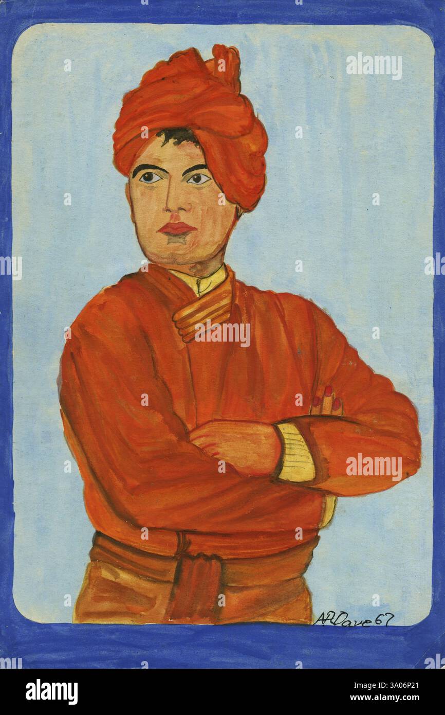 Painting of Swami Vivekanand by Anil Dave 1967, Kalyan, Maharashtra ...