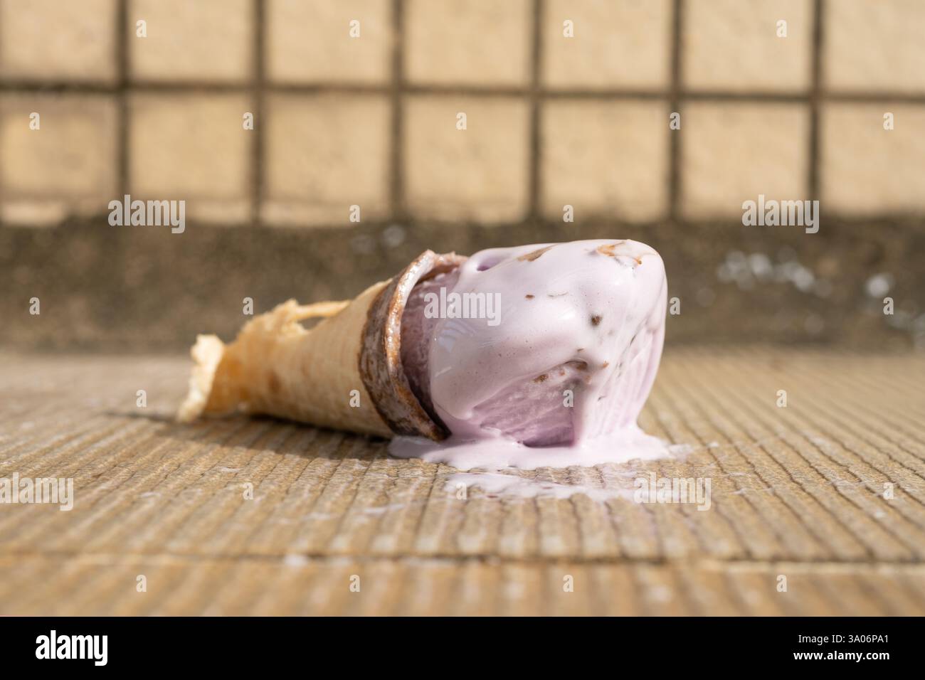 angle view an ice cream cone on the floor Stock Photo - Alamy