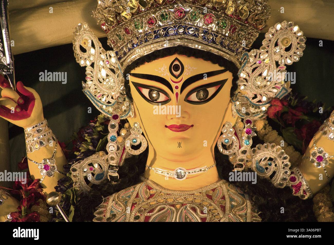 Goddess durga as gauri on durga puja, Calcutta Kolkata, West Bengal ...