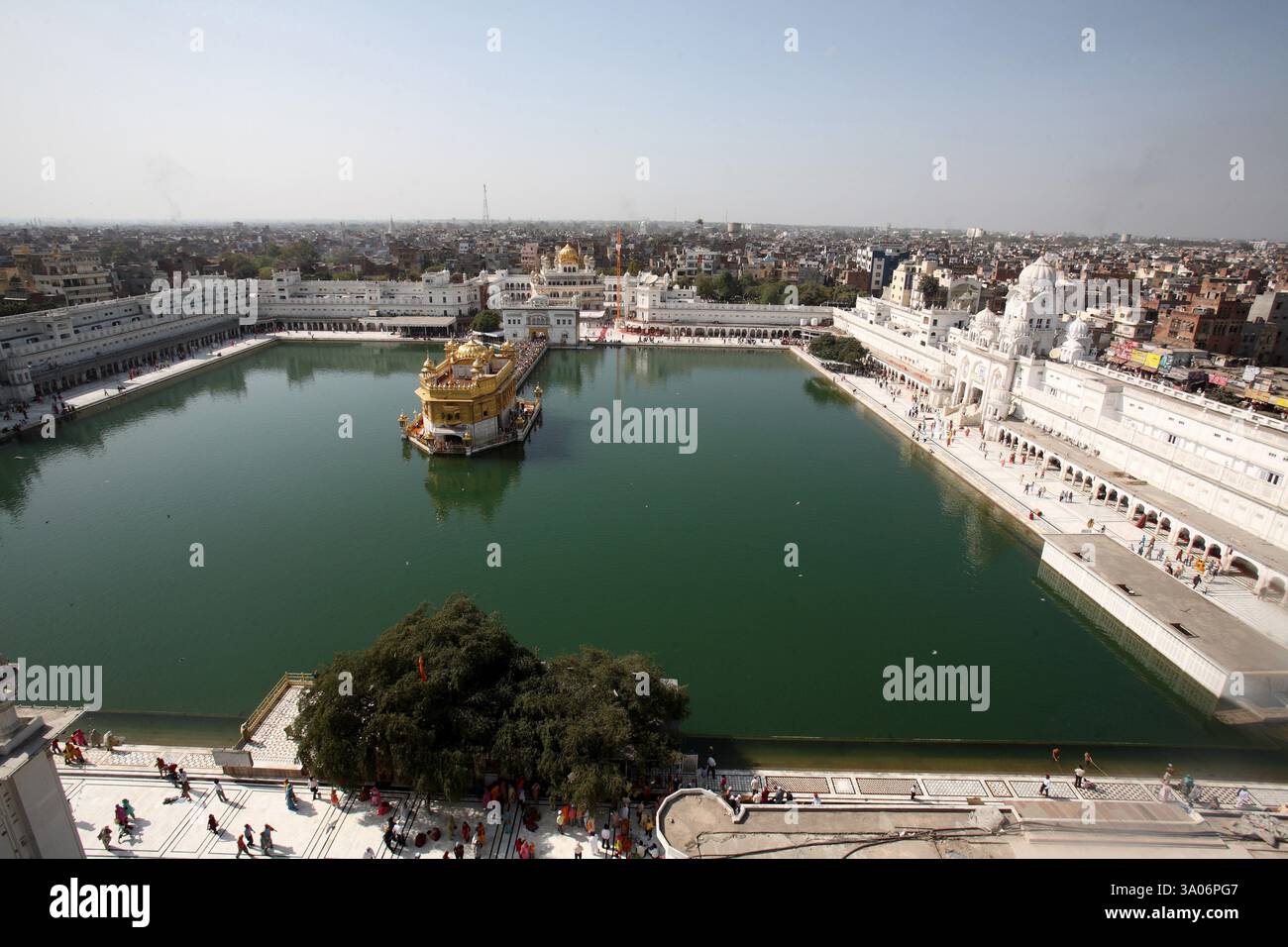 Aerial view of Harmandir Sahib or Darbar Sahib or Golden temple in ...