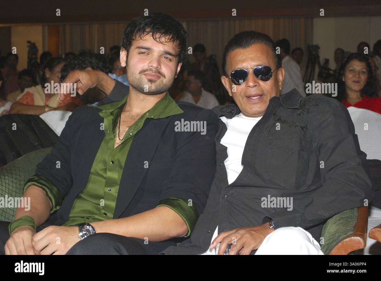 Actor Mithun Chakraborty with Mimoh Chakraborty, India NO MR Stock ...