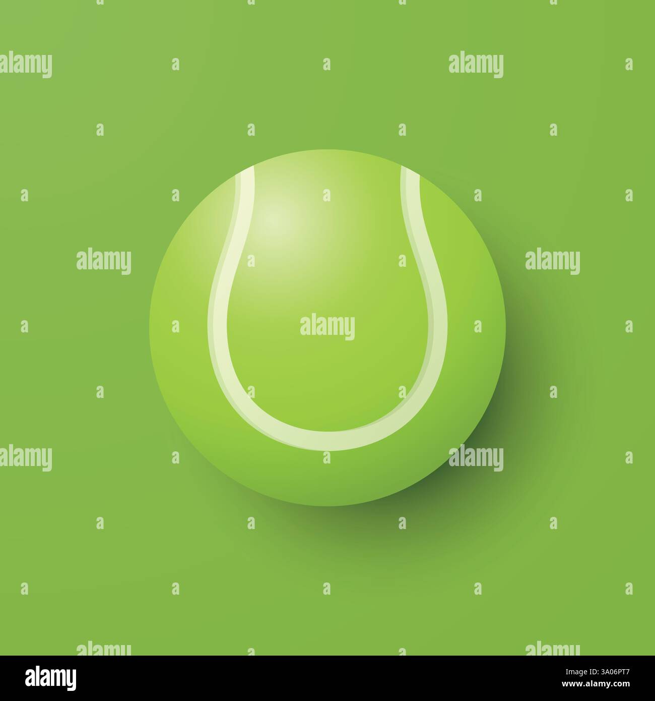 Vector 3d Tennis Ball Icon is on the Green Background Closeup. Tennis ...