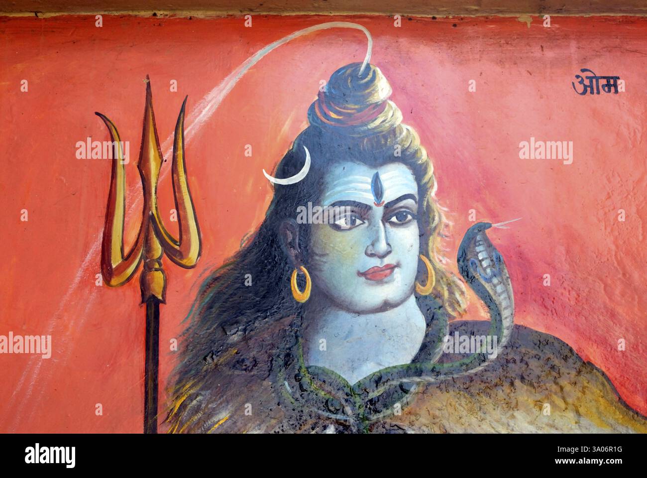 Colourful painting of lord Shiva, Pune, Maharashtra, India, Asia Stock ...