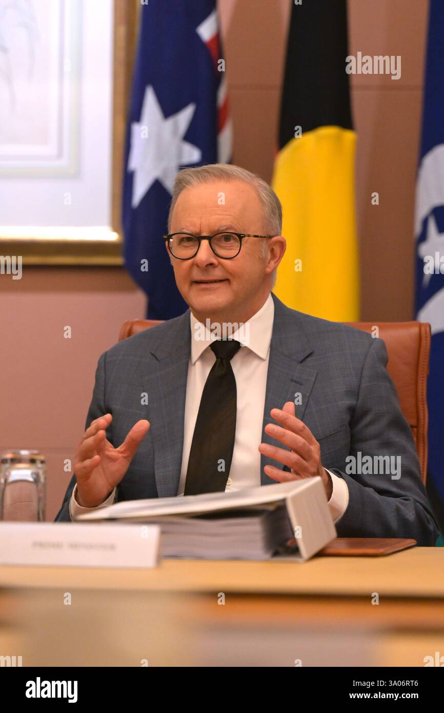 Canberra, Australia. 03rd Mar, 2025. Australian Prime Minister Anthony ...