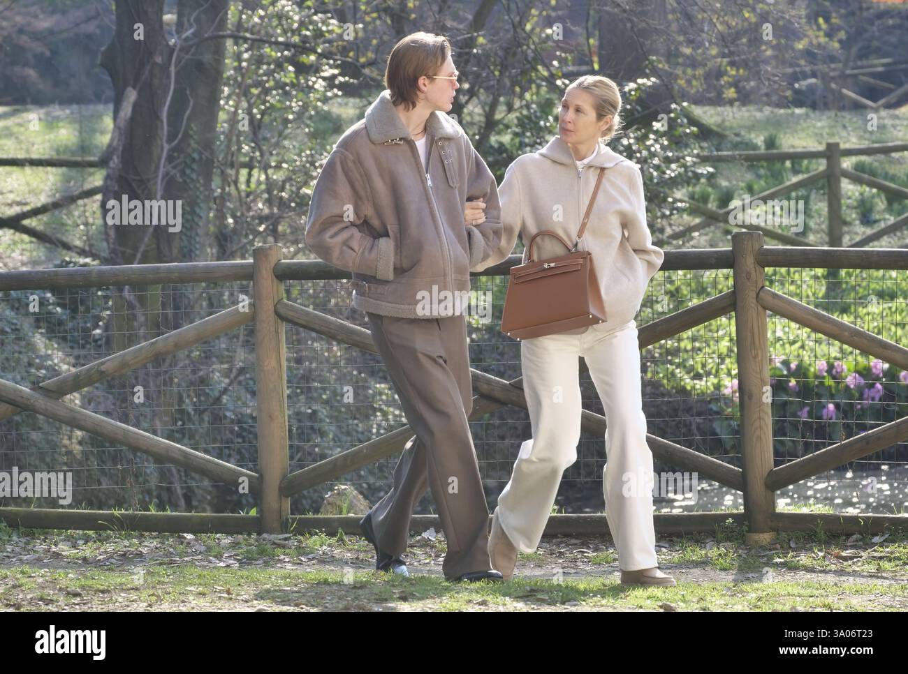 Milan, Italy. 03rd Mar, 2025. American actress Kelly Rutherford walking ...