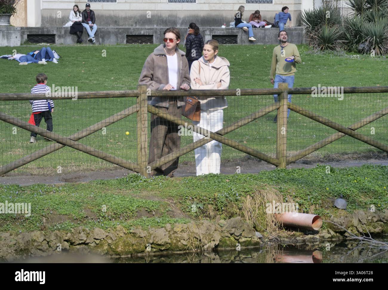 Milan, Italy. 03rd Mar, 2025. American actress Kelly Rutherford walking ...