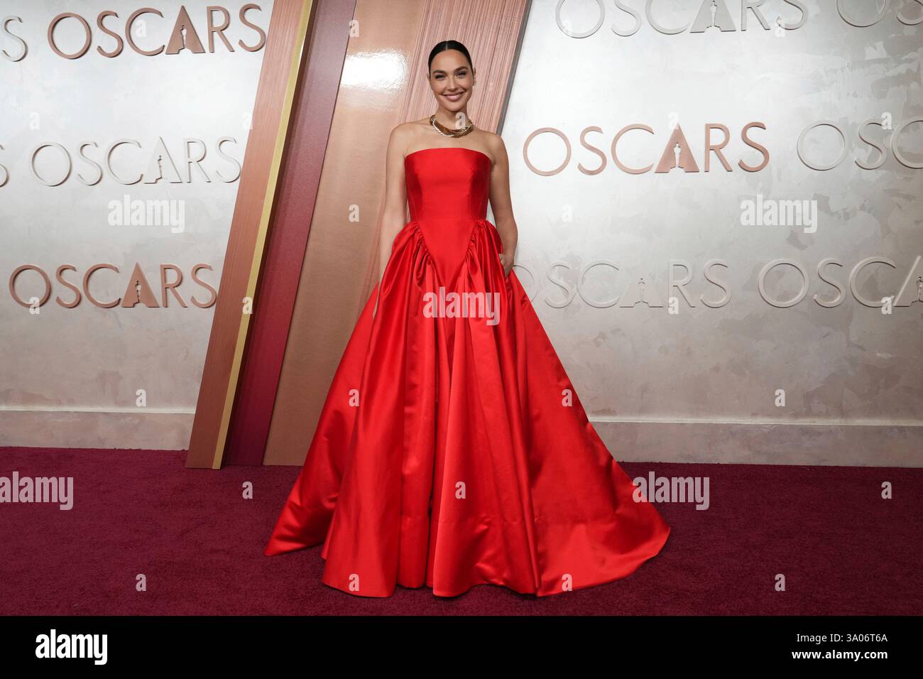Gal Gadot arrives at the Oscars on Sunday, March 2, 2025, at the Dolby ...