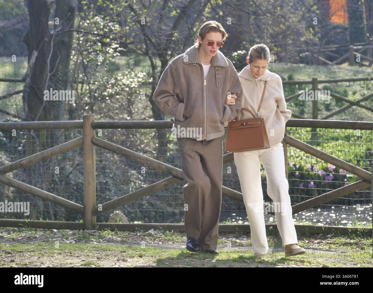 Milan, Italy. 03rd Mar, 2025. American actress Kelly Rutherford walking ...
