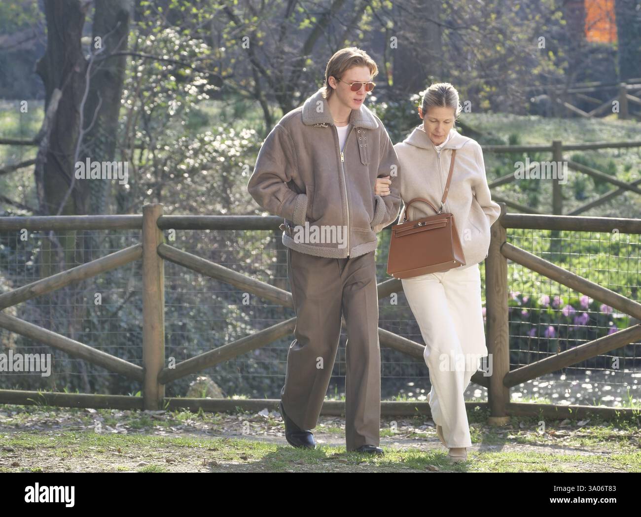 Milan, Italy. 03rd Mar, 2025. American actress Kelly Rutherford walking ...