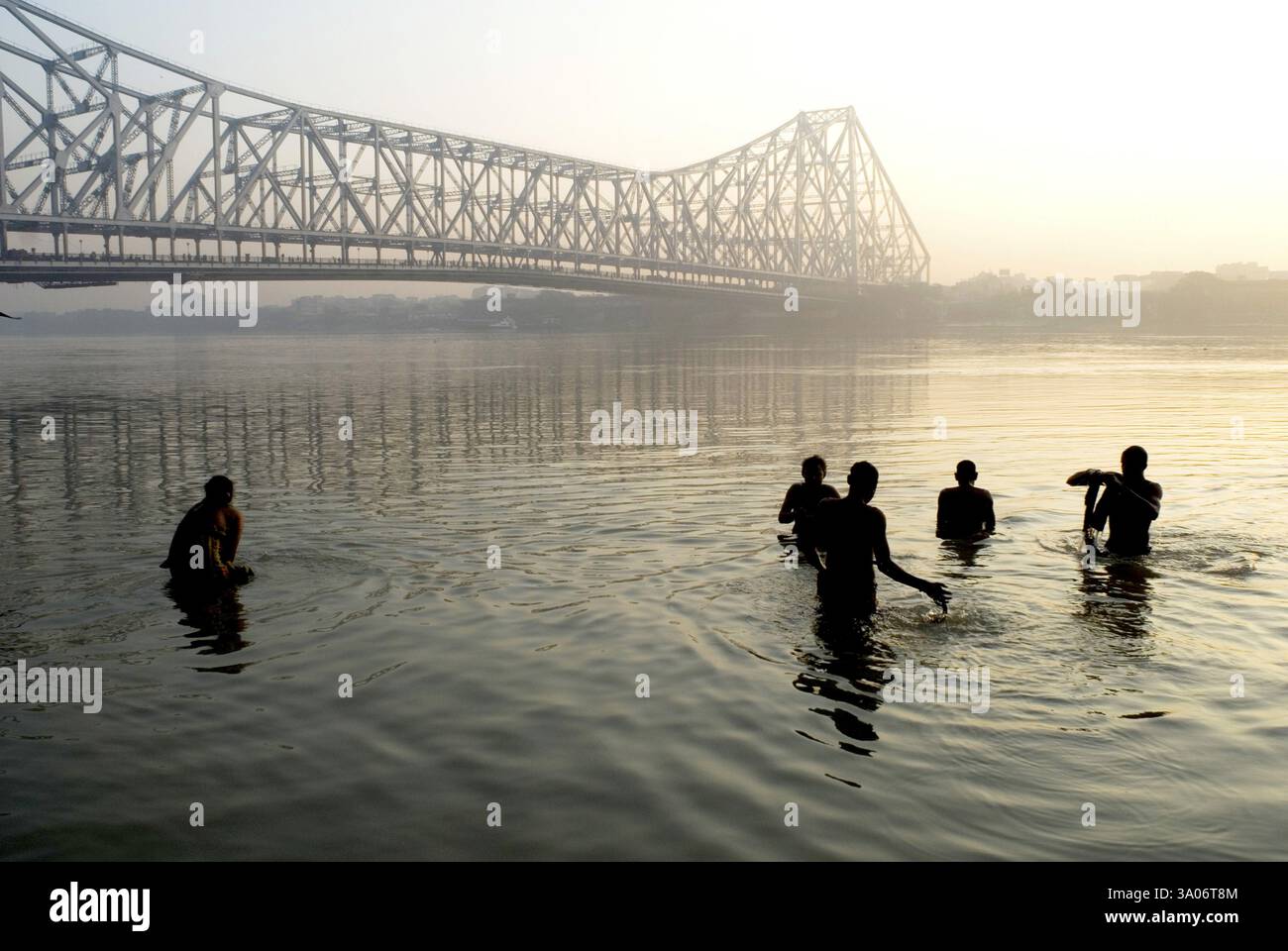 View of Howrah Bridge (Rabindra Setu) from Ghat On The River Hooghly A ...