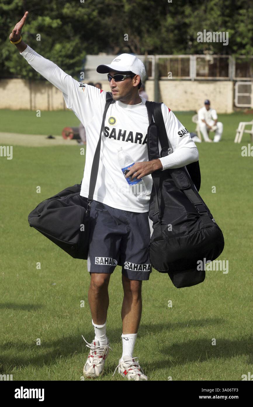 Ajit Agarkar during net practicing in Bombay Mumbai, Maharashtra, India ...