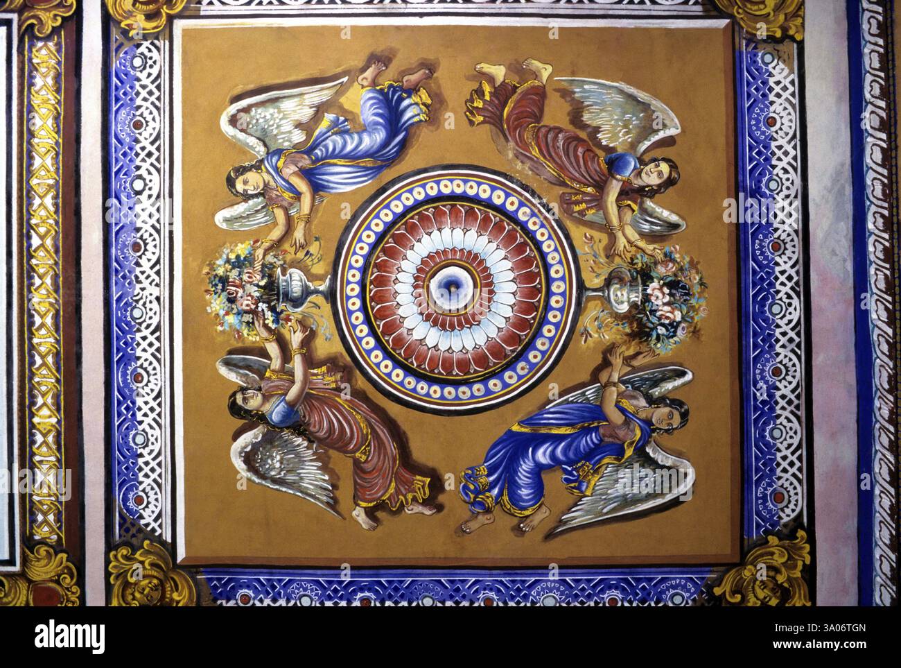 Ilayathangudi temple ceiling view1 of the 9 Clan temples of Chettinad ...