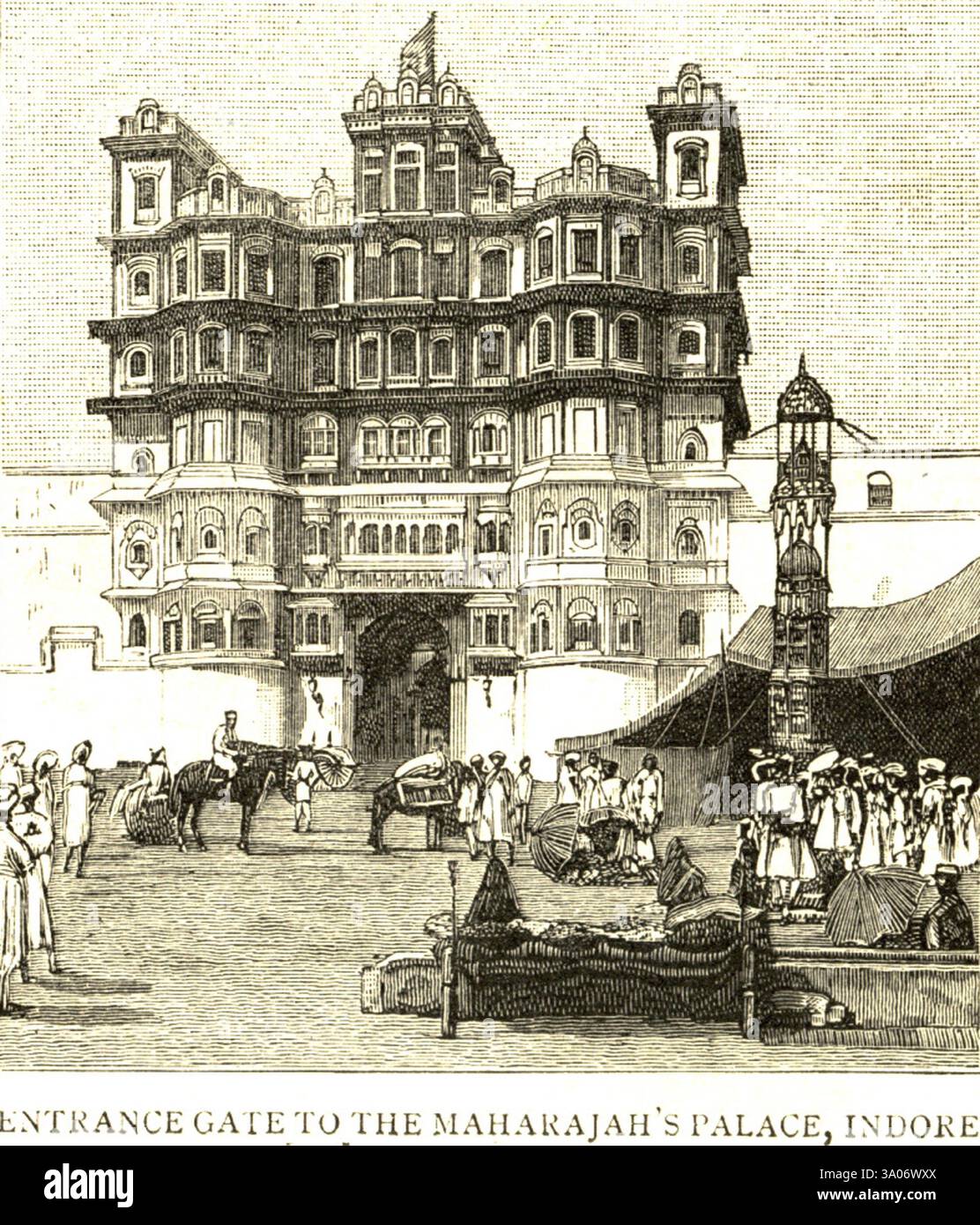 Entrance gate to the Maharaja's palace, the graphic 24th July 1886 ...
