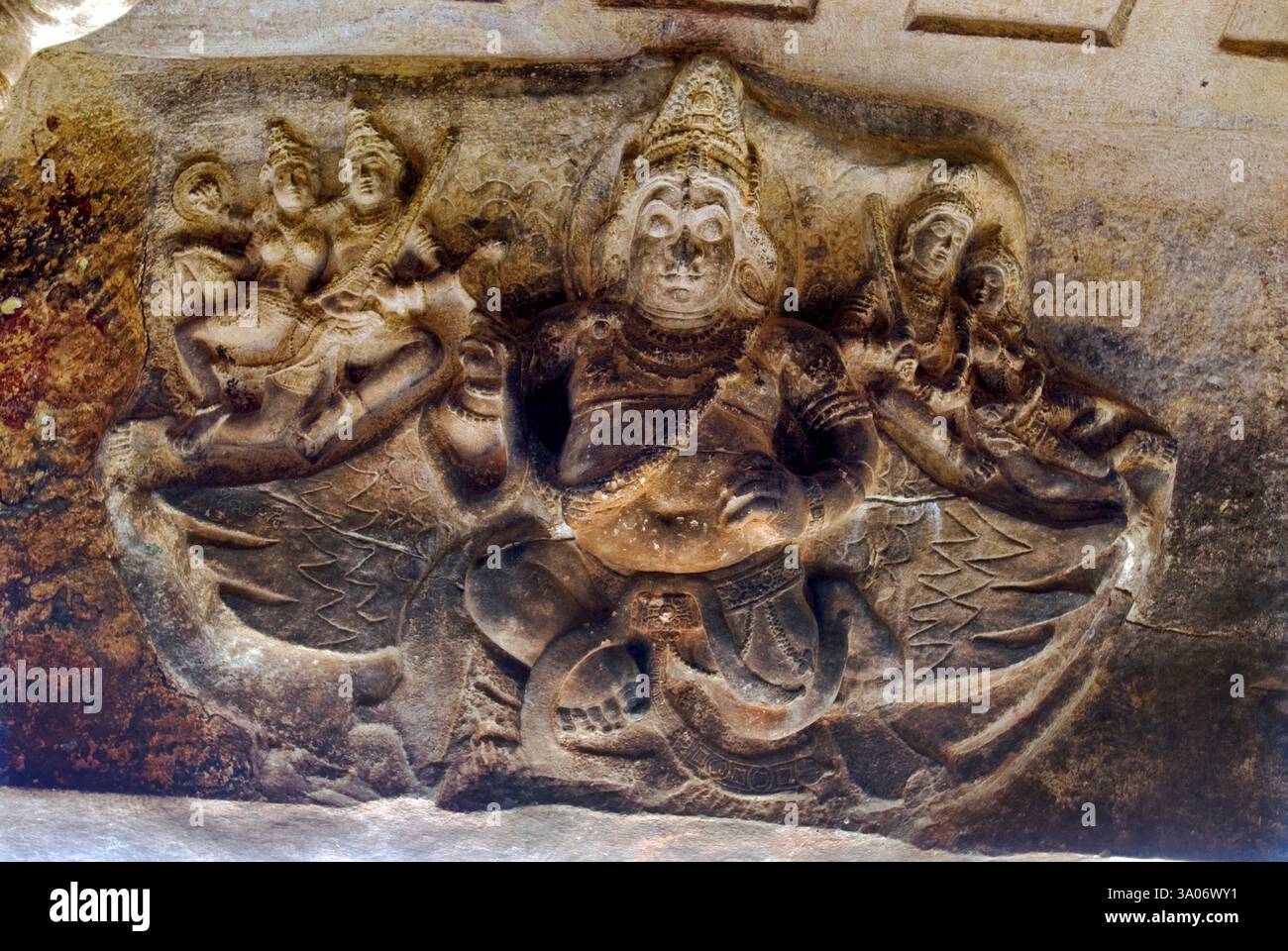 Bracket figure in cave three, cave temple 6th century 578 AD, Badami ...