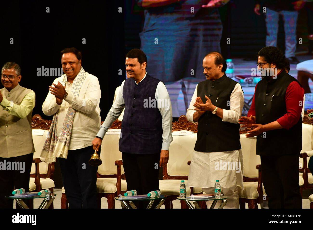 MUMBAI, INDIA - MARCH 2: Maharashtra Chief Minister Devendra Fadnavis, Deputy CM Eknath Shinde ...