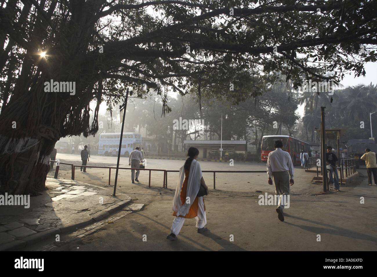Nagar chowk bus terminus near Victoria terminus station, D N road side ...