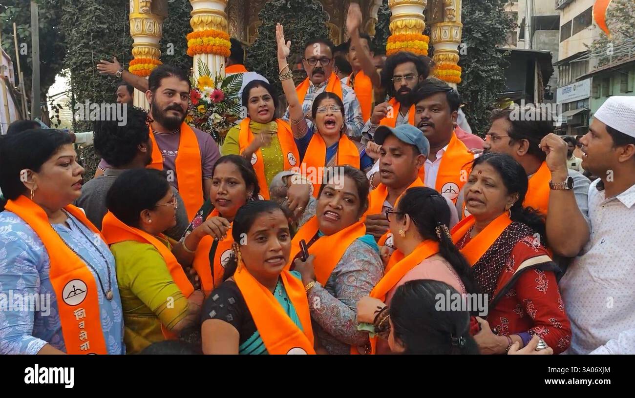 MUMBAI, INDIA - MARCH 2: Shiv Sena Shinde group were enraged and the ...