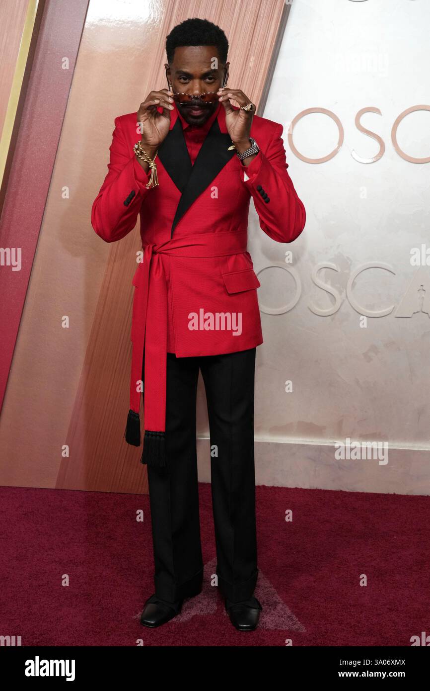 Colman Domingo arrives at the Oscars on Sunday, March 2, 2025, at the ...