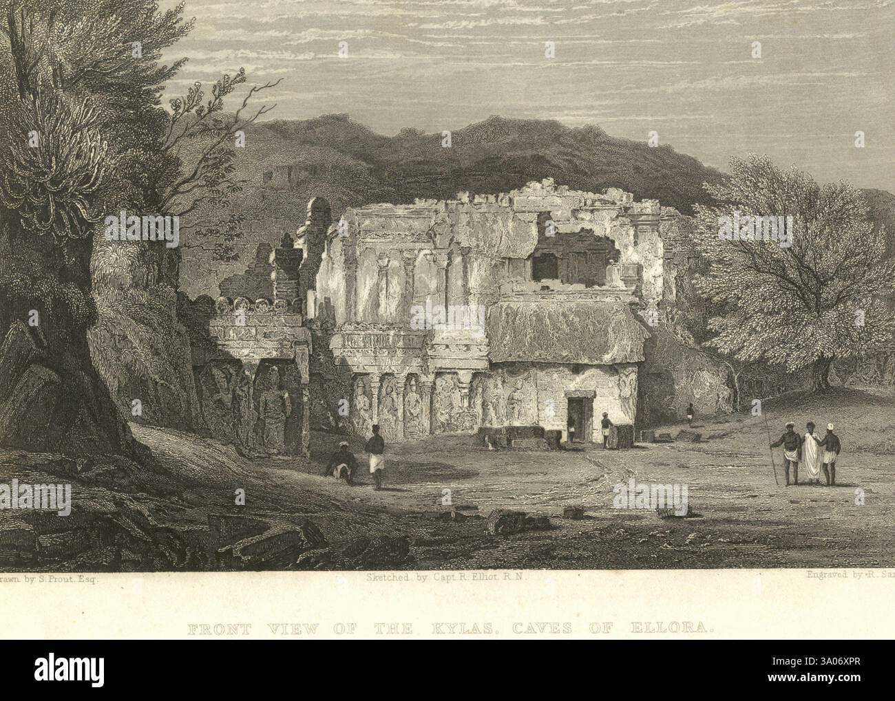 Front view of Kylas, caves of Ellora, Aurangabad, Maharashtra, India ...