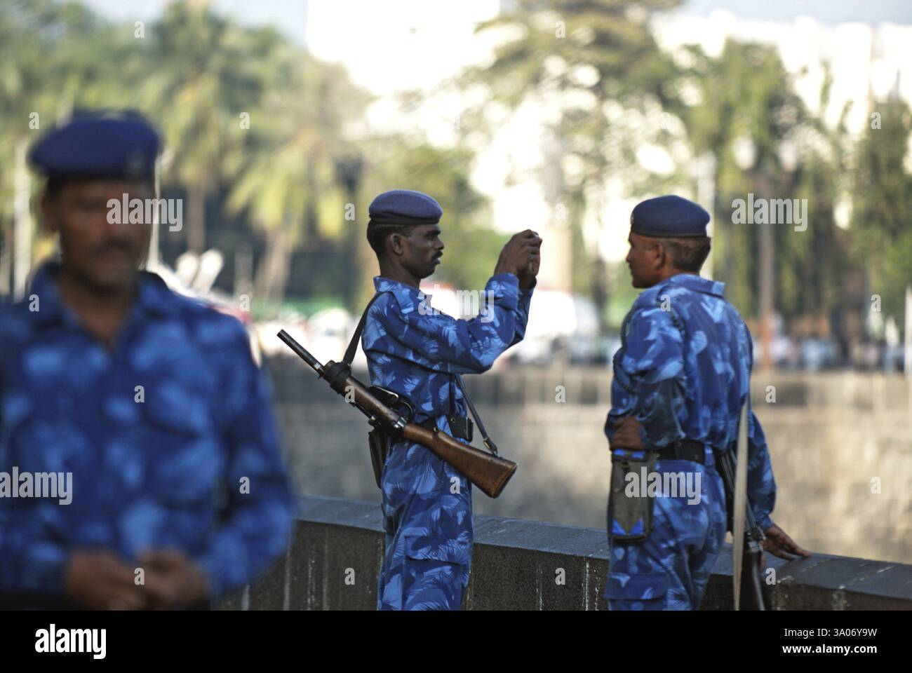 Rapid action force commandos taking photograph after terrorist attack ...