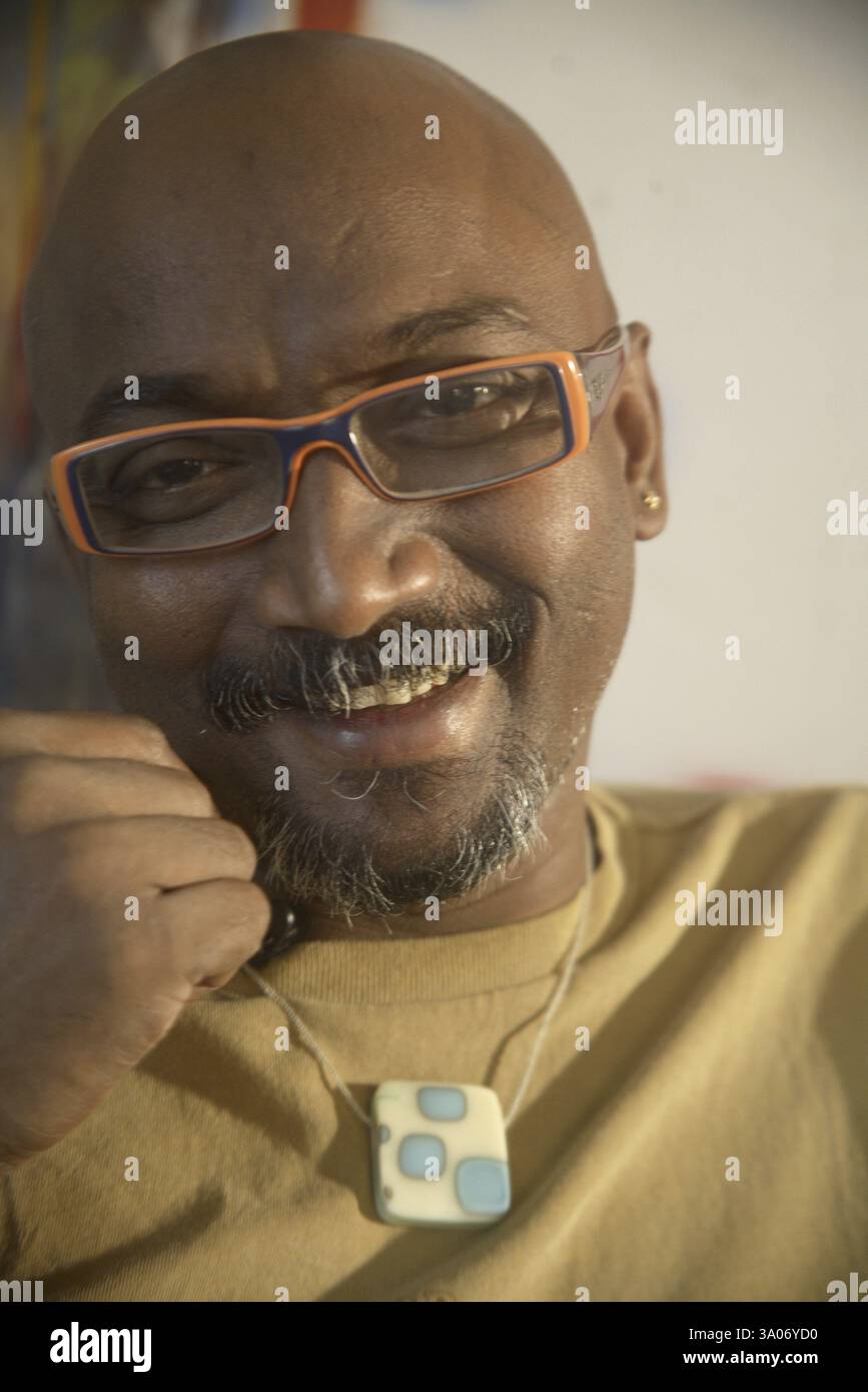 Indian contemporary artist Bose Krishnamachari in his studio, Bombay ...