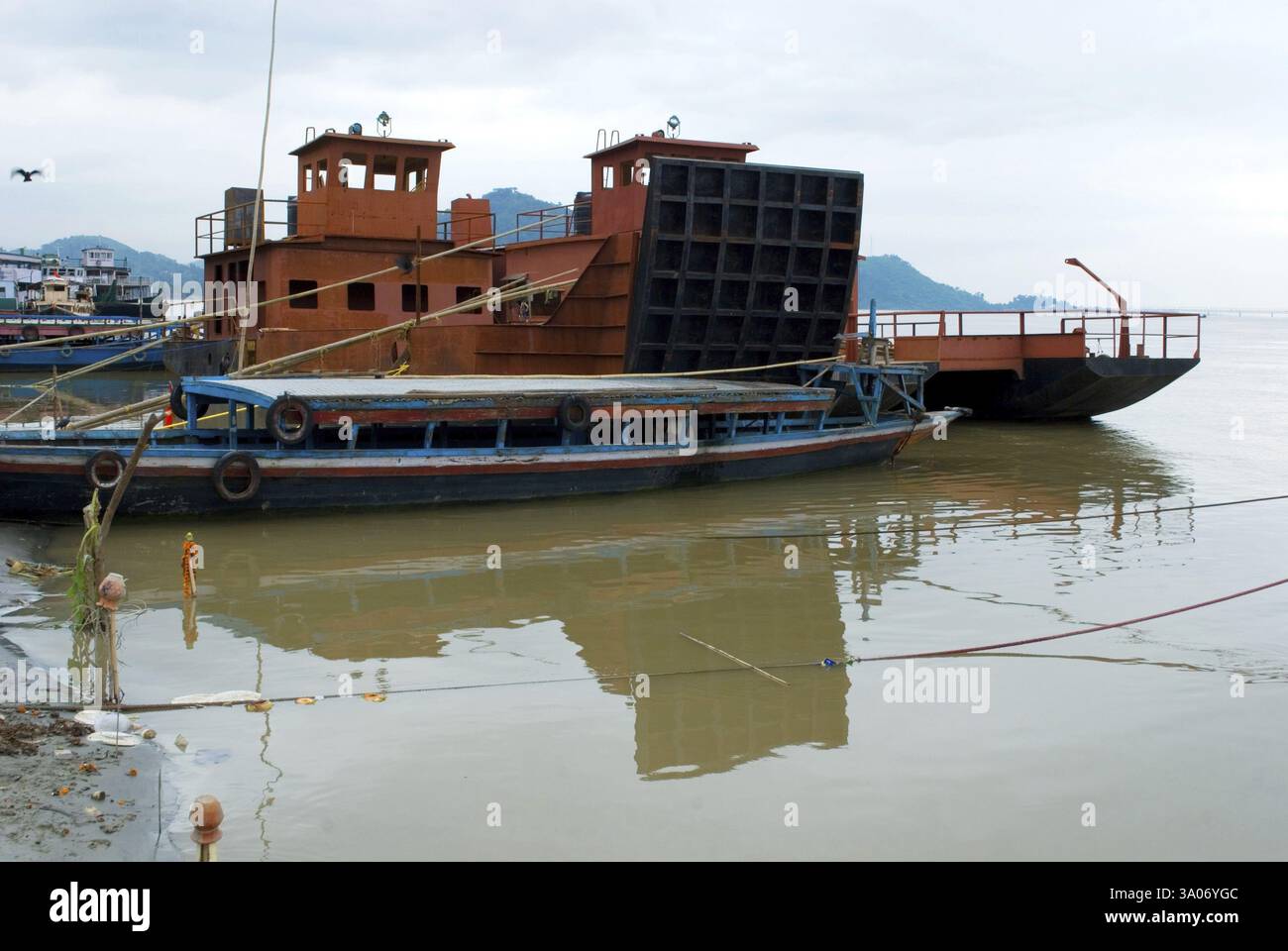 Boat in Brahmaputra river, Guwhati, Assam, India, Asia Stock Photo - Alamy