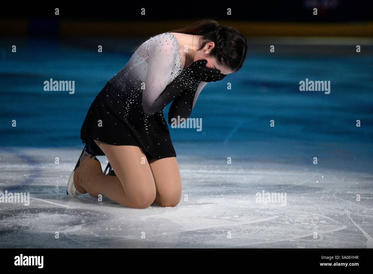 Isabella Aparicio reacts after her performance Sunday, March 2, 2025 ...
