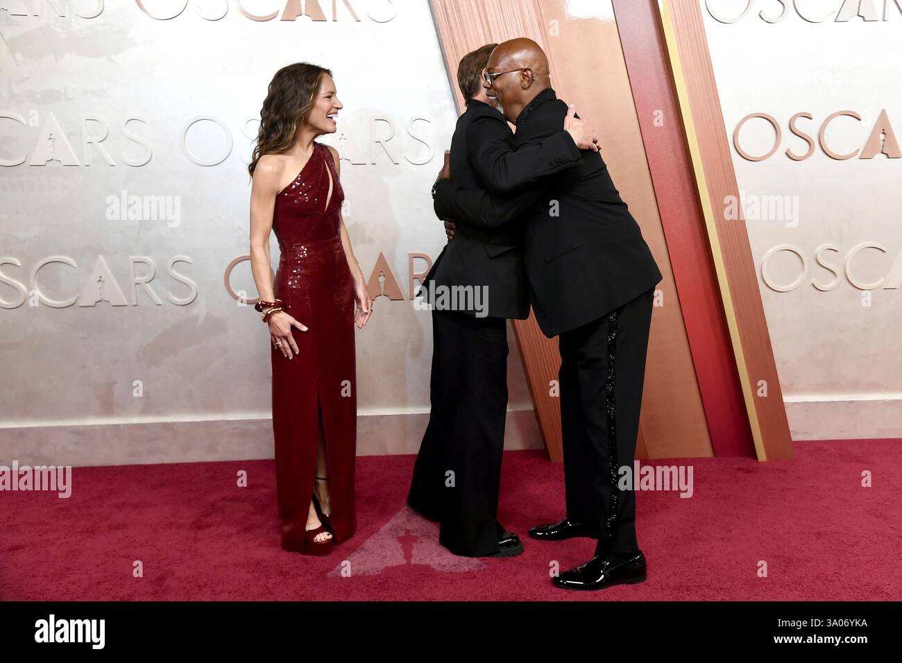 Susan Downey, left, Robert Downey Jr. and Samuel L. Jackson arrive at ...