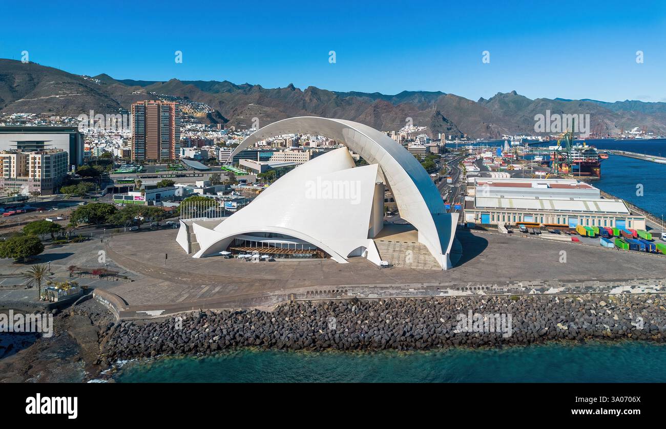 Aerial view of the Auditorio de Tenerife "Adán Martín", an auditorium ...