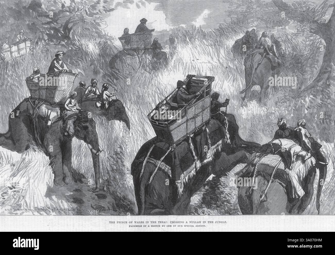 Royalty on Tour The Prince of Wales in the Terai crossing Nullah in the ...