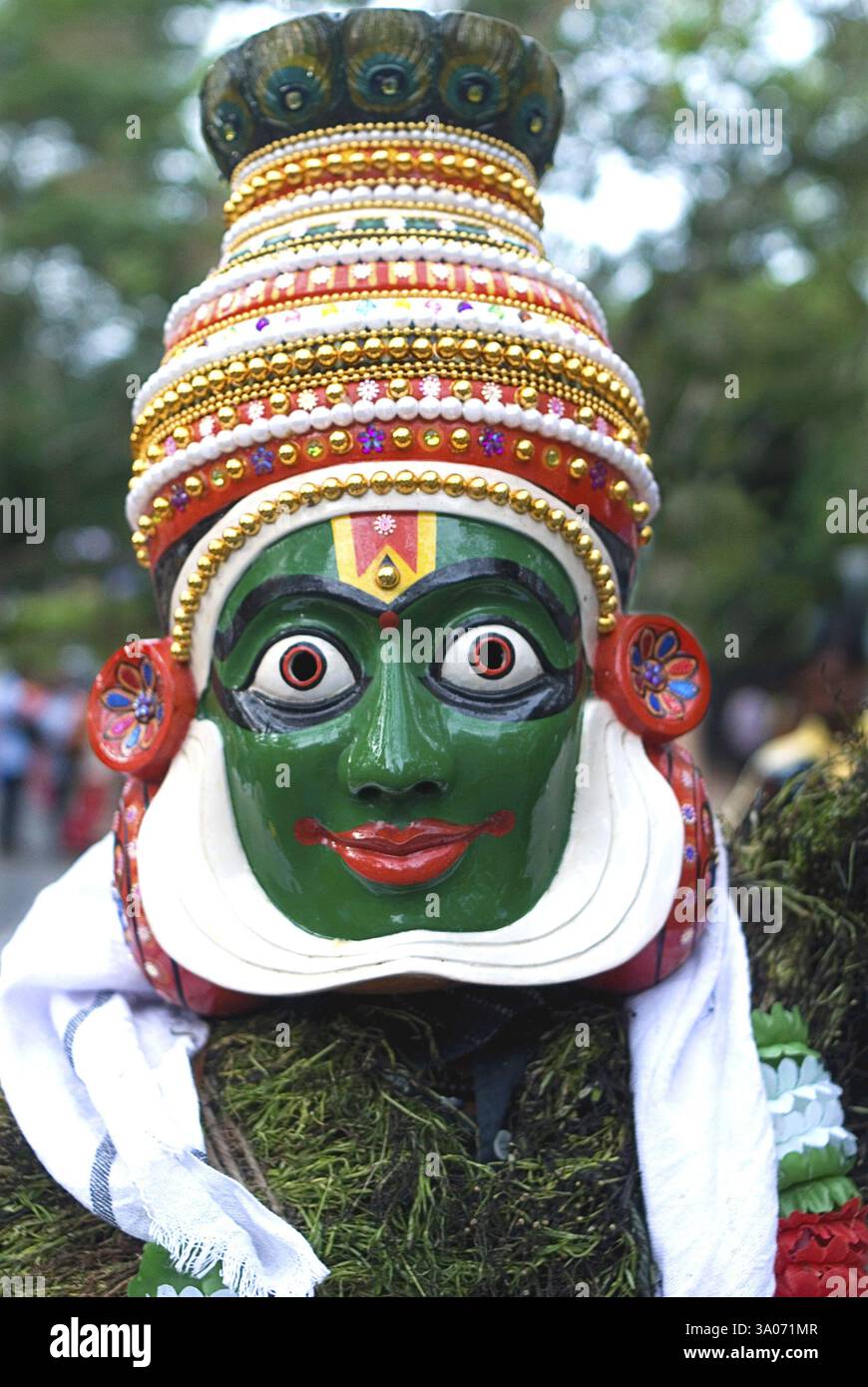 Kummattikali folk art Krishna mask performer during onam celebration ...