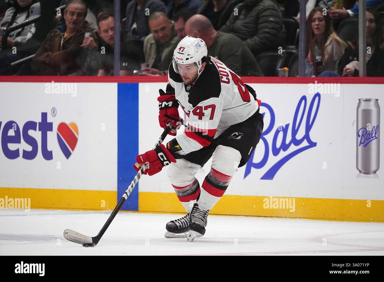 New Jersey Devils center Paul Cotter (47) in the second period of an ...