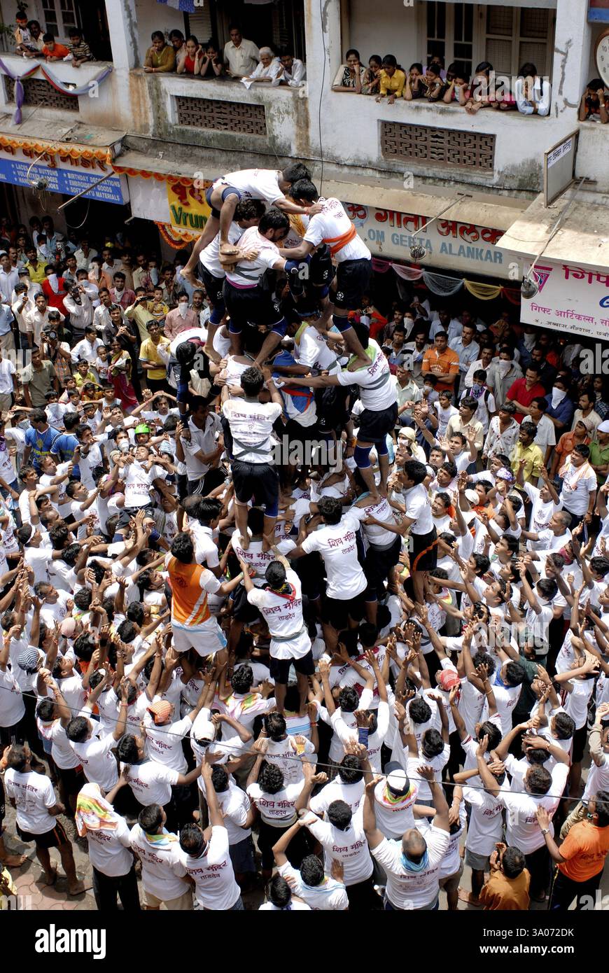 Human pyramid trying to climb in janmashtami gokulashtami festival ...