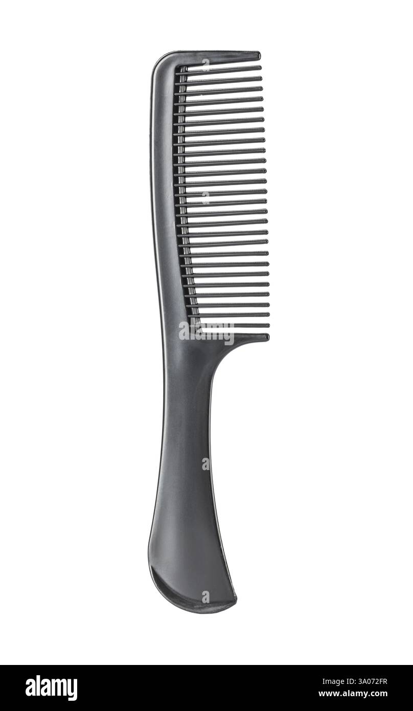 Black Long Handled Plastic Comb Isolated Stock Photo - Alamy
