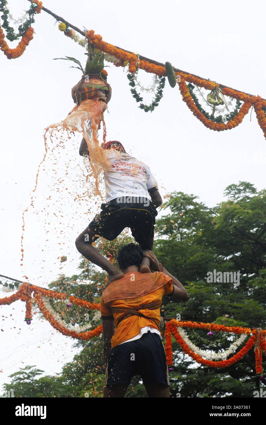 Govinda breaking Dahi Handi, Human Pyramid, Janmashtami janmashtmi ...