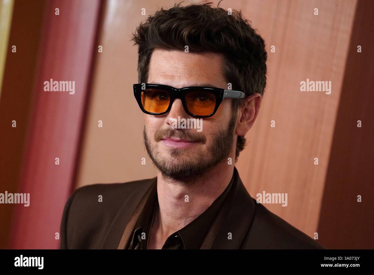 Andrew Garfield arrives at the Oscars on Sunday, March 2, 2025, at the ...