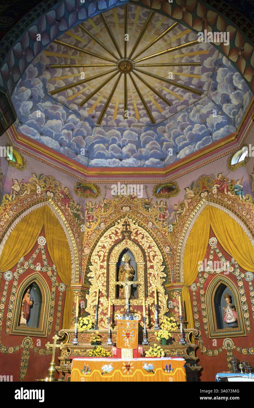 Altar, St. Anthony's church built in 18th century, Ollur, Kerala, India ...