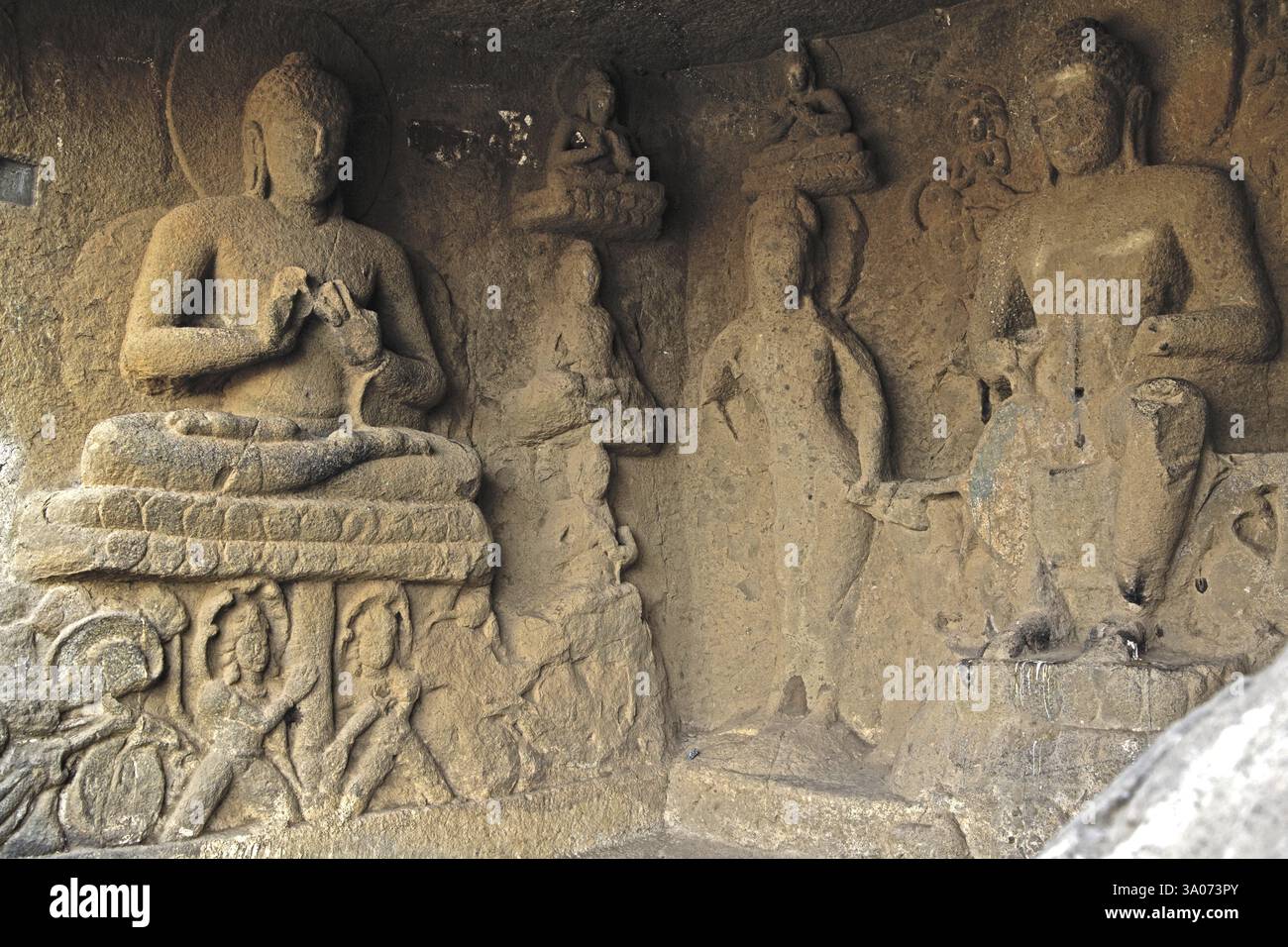 Buddha statues in cave temple hinyana pandav caves first century BC to ...