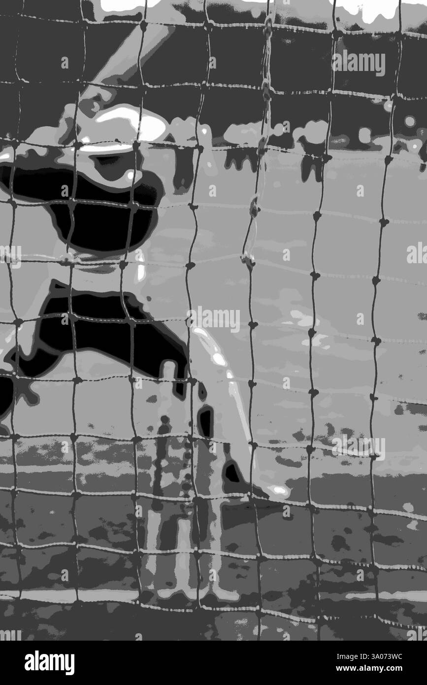 Portrait of cricketer batting playing cricket with his bat, net ...