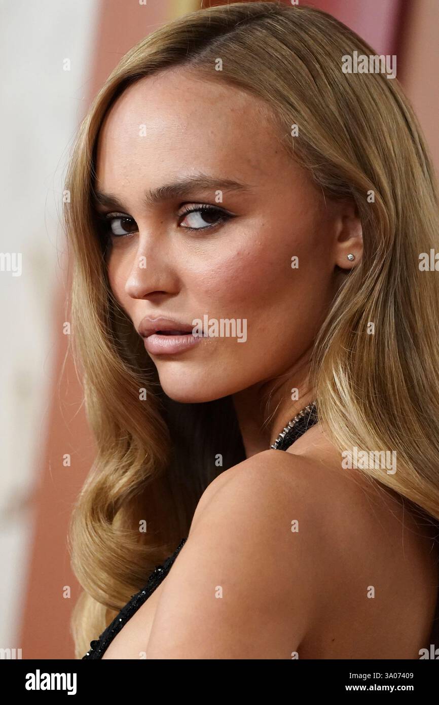 Lily-Rose Depp arrives at the Oscars on Sunday, March 2, 2025, at the ...