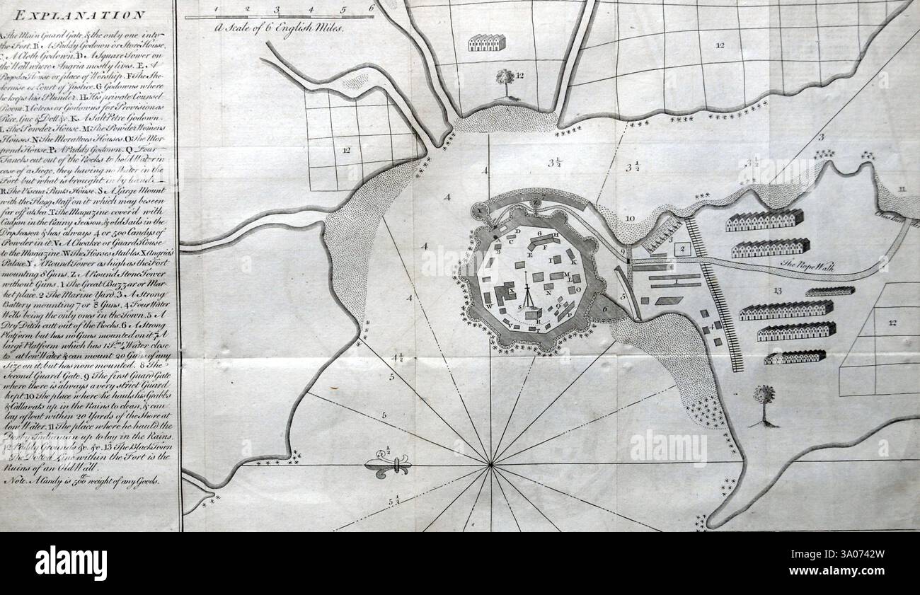 India map, a plan of the fonn fortress of garlah belonging to angrla ...