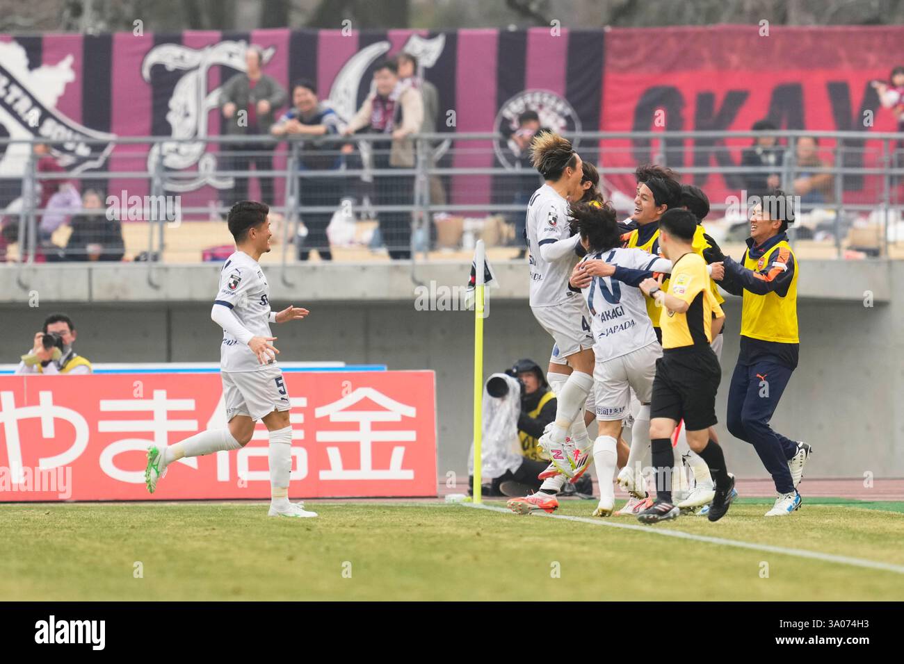 JFE Harenokuni Stadium, Okayama, Japan. 2nd Mar, 2025. Shimizu S-Pulse team group, MARCH 2, 2025 ...