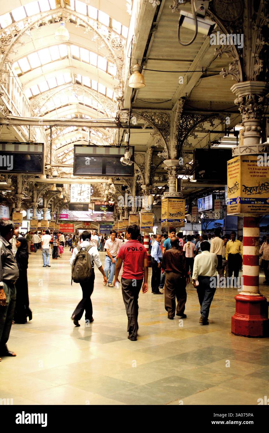 Interior of victoria terminus vt now chhatrapati shivaji terminus ...