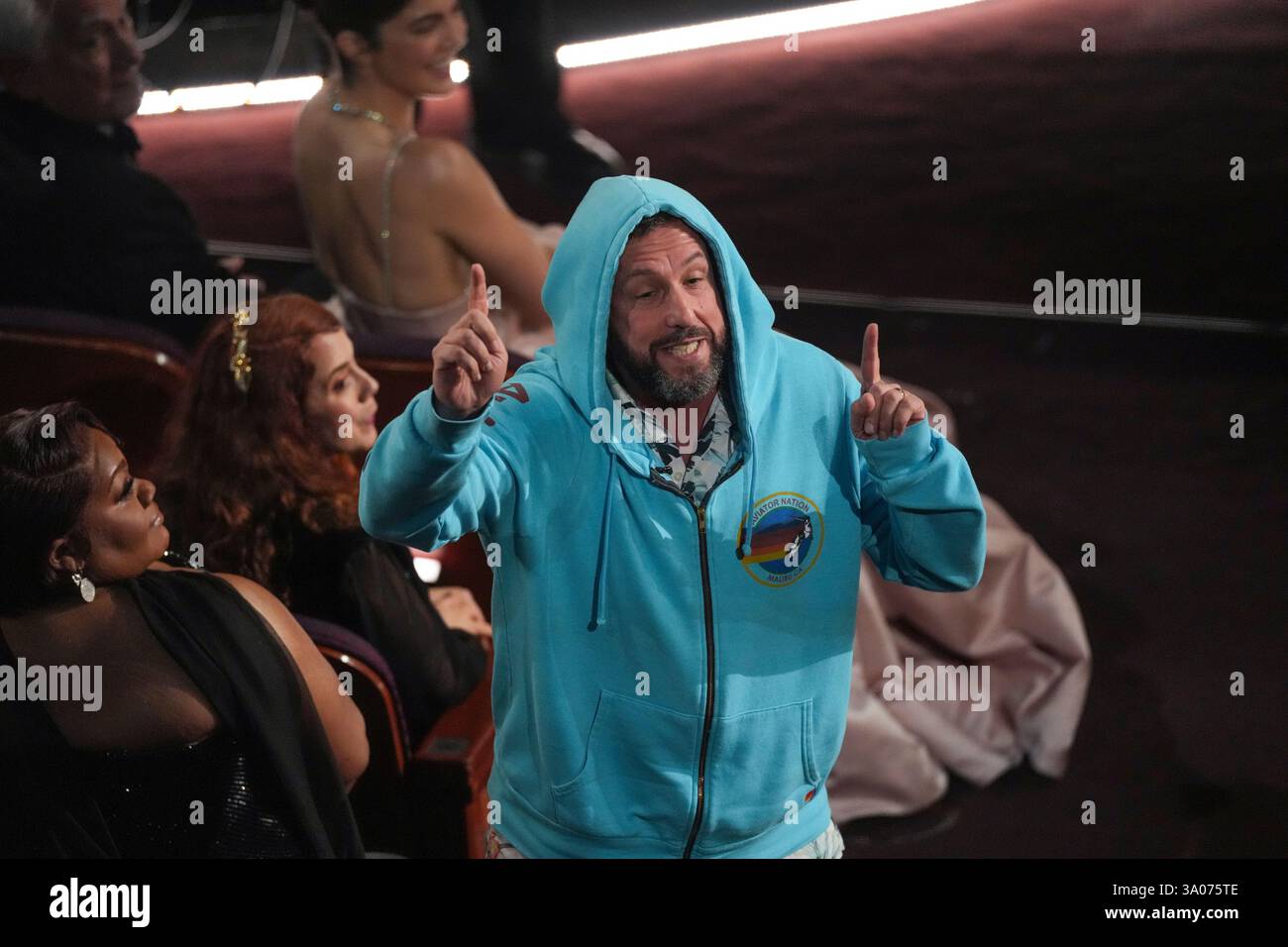 Adam Sandler in the audience during the Oscars on Sunday, March 2, 2025 ...