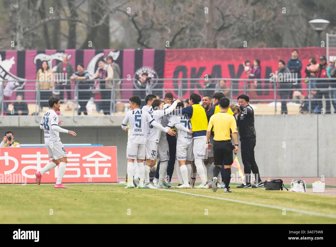 JFE Harenokuni Stadium, Okayama, Japan. 2nd Mar, 2025. Shimizu S-Pulse team group, MARCH 2, 2025 ...