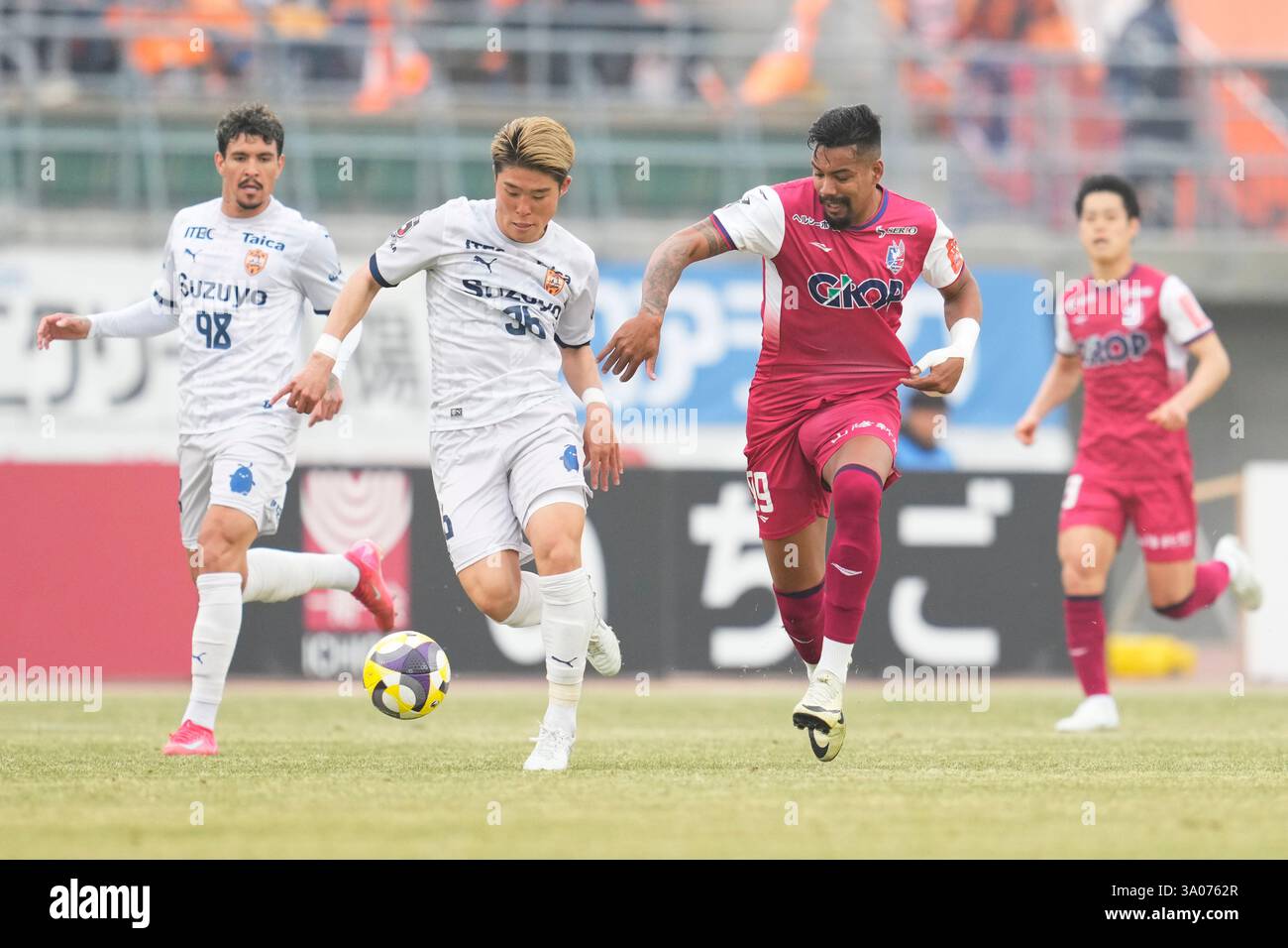 (L-R) Zento Uno (S-Pulse), Lucao (Fagiano), MARCH 2, 2025 - Football ...