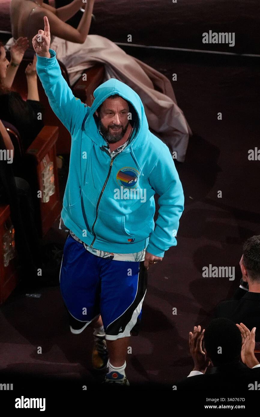 Adam Sandler in the audience during the Oscars on Sunday, March 2, 2025 ...